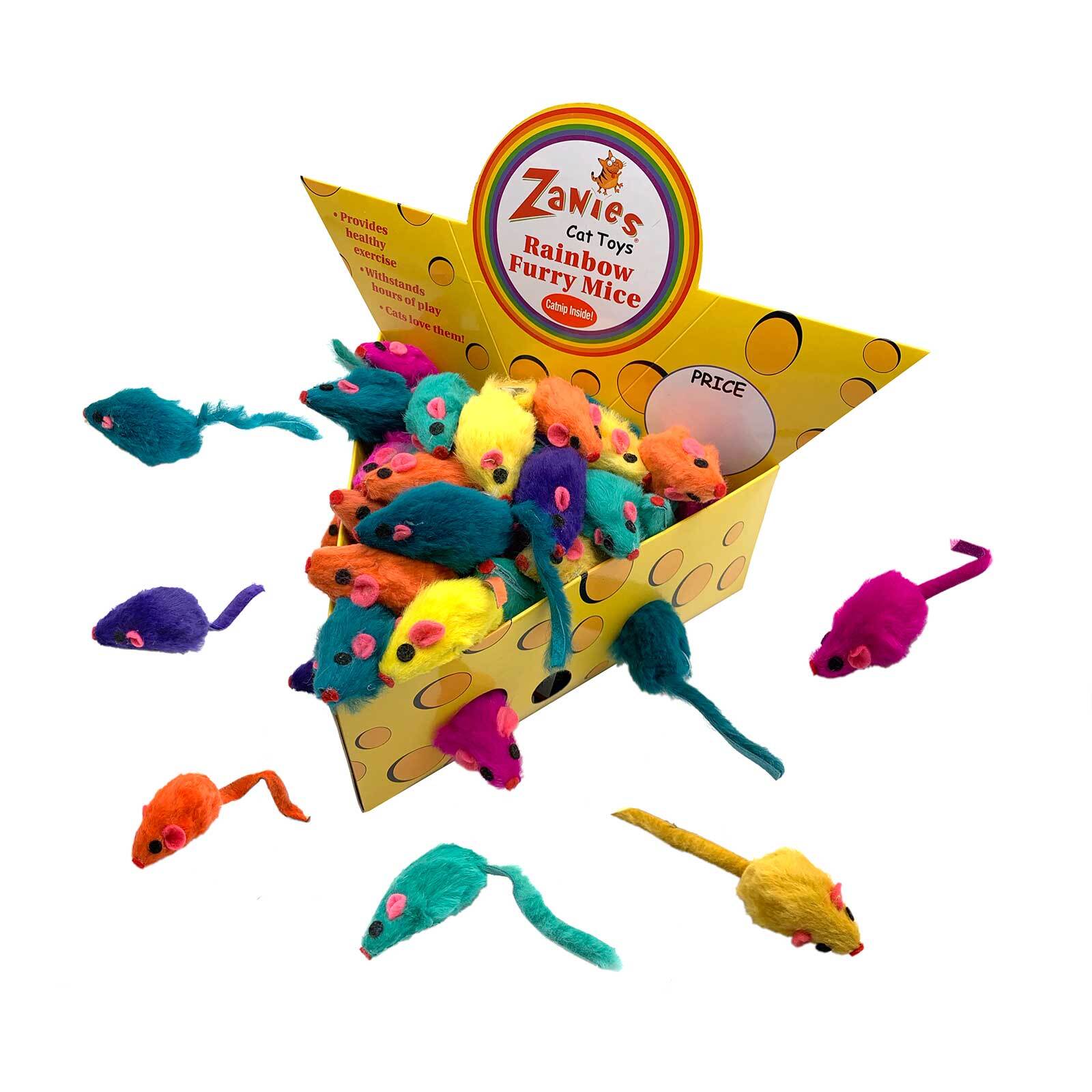 Zanies Cat Toys Rainbow Furry Mice - Box Of 60 – CatnDog.com.au - Pet ...